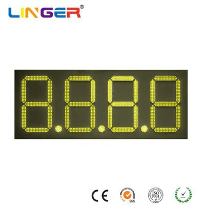 China Epoxy Encapsulated LED Gas Station Signs 7 Segment Gas Price LED Signs Yellow for sale