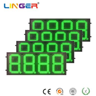 China Green LED Gas Price Signs Outdoor ABS / Epoxy Constructed LED Oil Price Display for sale