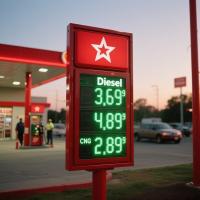 China Waterproof Red Frame LED Oil Price Display Green LED Sign For Gas Station for sale