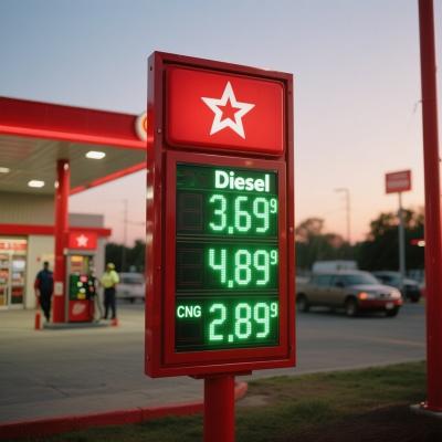 China Waterproof Red Frame LED Oil Price Display Green LED Sign For Gas Station for sale