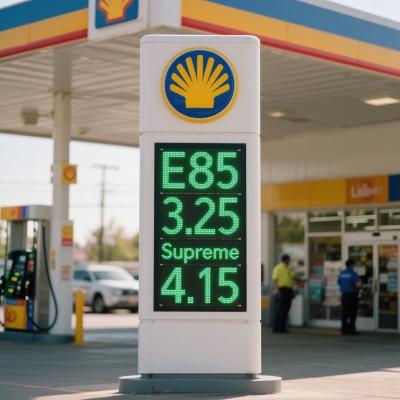 China Classic Gas Station LED Price Display Semi Outdoor Gas Station Pylon Signs For Small Gas Station for sale