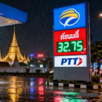 China Thailand Market Gas Station LED Price Display Green LED Gas Price Sign Customized Logo for sale