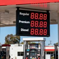 China Outdoor Gas Price LED Sign 300mm Height Red Digits LED Sign For Gas Station for sale