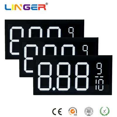 China Weatherproof LED Fuel Price Signs Double Sides Gas Station LED Sign White Color for sale