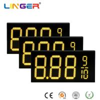 China 3 Lines LED Fuel Price Signs Yellow Color Price Board For Gas Station for sale
