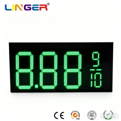 China Green LED Fuel Price Signs 16 Inch Gas LED Sign Day And Night Visibility With White Backlit for sale