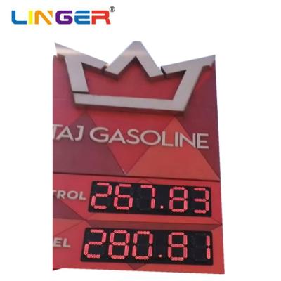 China Super Waterproof 7-Segment Digit with Epoxy resin glue Led Petrol/ Diesel Price Sign for sale