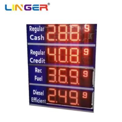 China Regular/Cash and Regular/Credit 12inch Red LED Oil Price Display 8.889 Format for sale