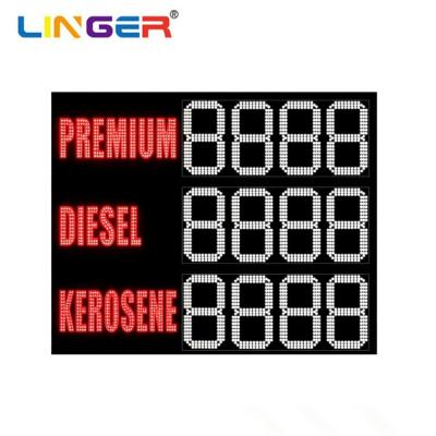 China Premium/Diesel/Kerosene 16inch White Color LED Oil Price Display With 250m+ Distance Remote Control for sale