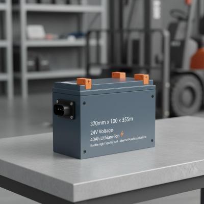 China 24V 40Ah Forklift Lithium Battery 370x100x355mm Durable High Capacity Battery Pack for Lift Trucks for sale