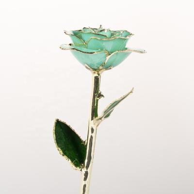 China Real Rose Dipped in 24k Gold Eternal Rose Flower Real Preserved Rose  Preserved Fresh Flower Preserved Gold Rose for sale