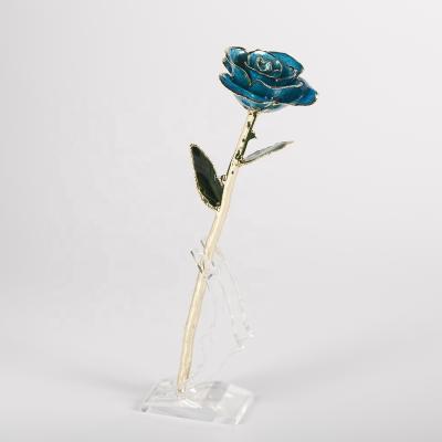China 24K Gold Plated Real Preserved Fresh Eternal Rose Flower Real Preserved Rose  Handmade Preserved Rose Preserved Flower Gift for sale