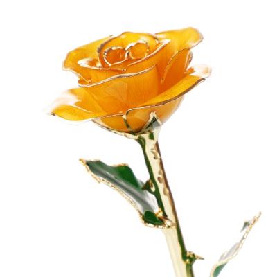 China Everlasting love Rose Dipped in 24k Gold  Yellow Color Flower for Father's Day  ,births ,Christmas Gifts and Indoor Decoration for sale