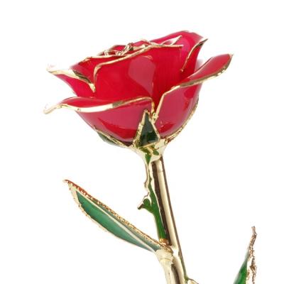 China Wholesale  Gold Real Rose 24k Gold Plated Real Natural Rose for Valentine's Day and Christmas Gifts for sale