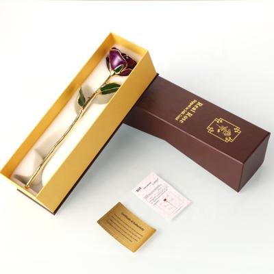 China Wholesale High Quality 24K Gold Dipped Real Natural Rose  Artificial Roses for Valentines Day Gifts for sale