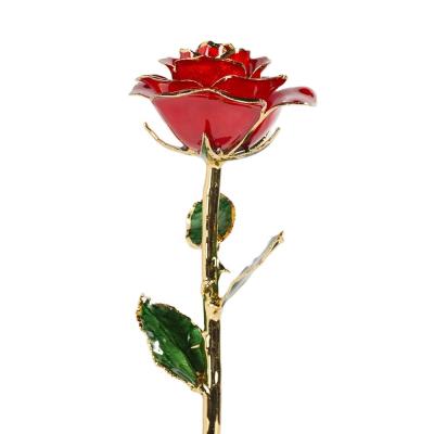 China Hot 24K Gold Plated Real Natural Rose Manufacture Directly Supply  Gold Dipped Rose  for Valentines Day  Gift Wholesale for sale