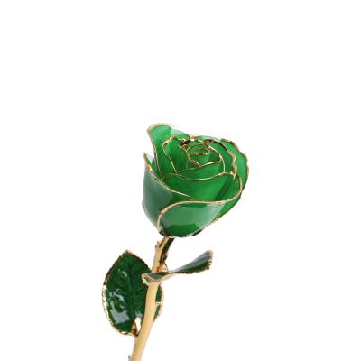 China Gold Plated  Rose Preserved Fresh Flower  Wholesale Preserved Rose Manufacture Directly Supply for Christmas Valentine Day Gift for sale