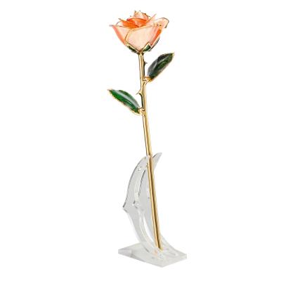 China 24k Gold Plated  Rose  Preserved Fresh Flower  Wholesale Preserved Rose Manufacture Directly Supply for sale