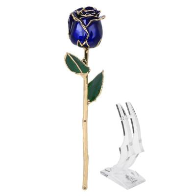 China Valentine Day Birthday Wedding Gifts 24k Plated Natural Flowers with Stem Pure Handmade Eternal Roses for sale
