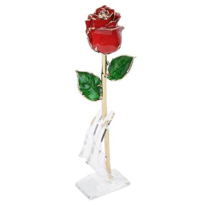 China 24k Gold Rose Artificial Wedding Decoration Festival Gifts Romantic for sale