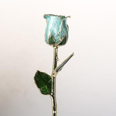China Gold Roses Real Natural Roses  with Stem   Preserved Flower Handmade Eternal Rose for Birthday Mother's Day Gifts for sale