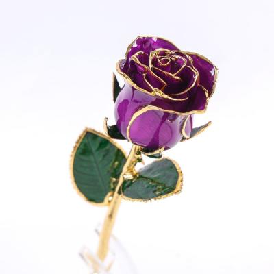 China Pure Natural 24k Gold-plated Rose Crafts, Light Luxury Gift, Valentine's Day Atmosphere Gift, Wholesale for sale