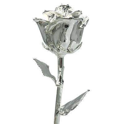 China Silver  Dipped Rose With High Quality Gift Box Forever Gold Rose for Mother's Day Gift and Christmas Gift for sale