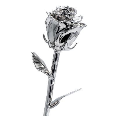 China Platinum Dipped Rose With High Quality Gift Box Forever Gold Rose for Mother's Day Gift and Christmas Gift for sale