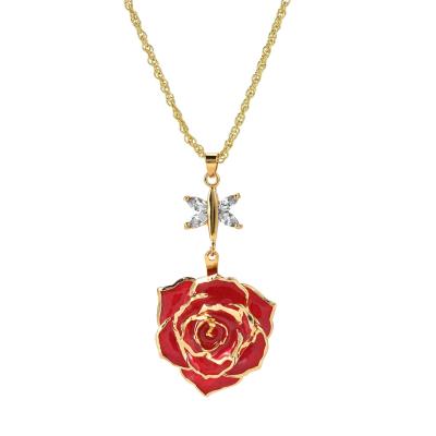 China Pure Handmade Fashion Rose Necklace Wholesale for Christmas Birthday  Valentine Gift for sale