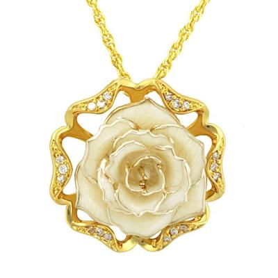 China Gifts Woman's  Gold Rose Charming Necklaces Wholesale for Birthday Gift and  Valentine's Day for sale