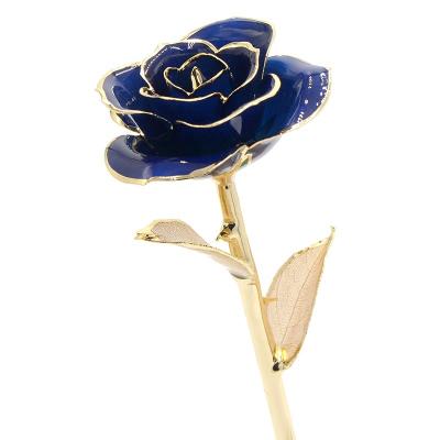 China Gold Plated Rose  with Gold Leaf  Flower Girlfriend Gift 24k Gold Plated Natural Rose for Valentine's , Mother's Day Gifts for sale