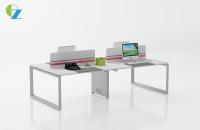 China Wooden Four Person Office Workstation Desk With Fixed Cabinet for sale