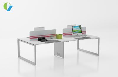 China Wooden Four Person Office Workstation Desk With Fixed Cabinet for sale
