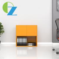China 5MM Edge Open Shelf Steel Office Cupboard White Stain 2 Tier Cabinet bottom open for sale
