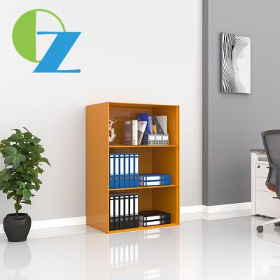China Slim Edge Steel Office Cupboard Yellow With 2 Layer Open Shelf for sale