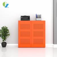 China 1200MM Height Orange Big Sliding Door Metal Cabinet With Two Adjustable Shelves for sale