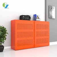 China Four Adjustable Shelves Orange Big Steel Sliding Door Cupboard Non KD Structure for sale