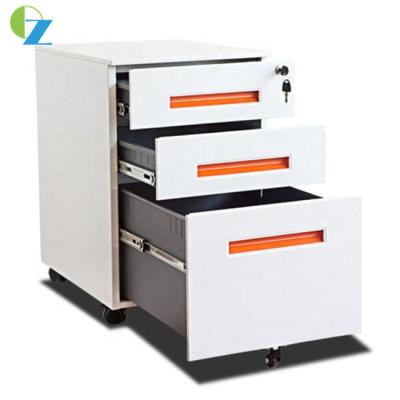 China Multicolor Office Workstation Mobile Pedestal Cabinet 3 Drawers Rustproof for sale