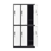 China Customizable Lateral Steel Metal Locker Cupboard 6 Door D450mm for sale