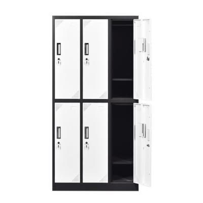 China Customizable Lateral Steel Metal Locker Cupboard 6 Door D450mm for sale
