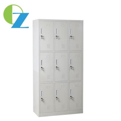 China ISO1400 Staff Gym School Steel Office Lockers 9 Compartment Locker Any Color for sale