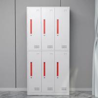 China D450mm SPCC 6 Door Steel Locker Metal Storage Cabinet Office Locker Almirah for sale