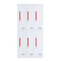 China D450mm SPCC 6 Door Steel Locker Metal Storage Cabinet Office Locker Almirah for sale