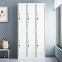 China D450mm SPCC 6 Door Steel Locker Metal Storage Cabinet Office Locker Almirah for sale