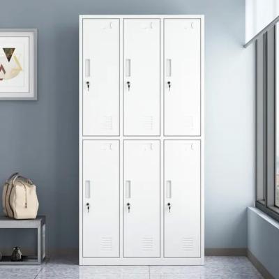 China D450mm SPCC 6 Door Steel Locker Metal Storage Cabinet Office Locker Almirah for sale