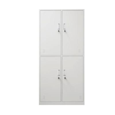 China 0.7mm  4 Door Metal Lockers Staff Metal Storage Wardrobe Powder Coating for sale