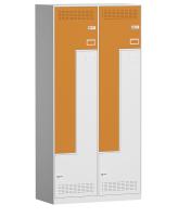 China Powder Coating L Shape Two Tone 4 Door Steel Lockers For Office School for sale