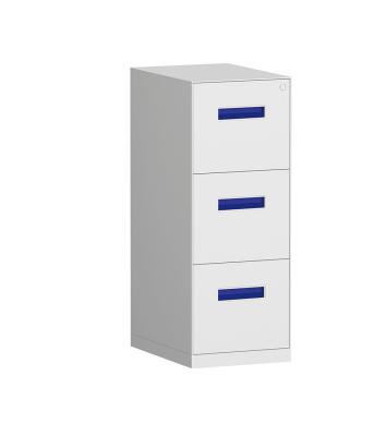 China 5mm Edge Vertical 3 Drawer Filing Cabinet Vertical Steel Filing Cabinet With Hanging Bar for sale