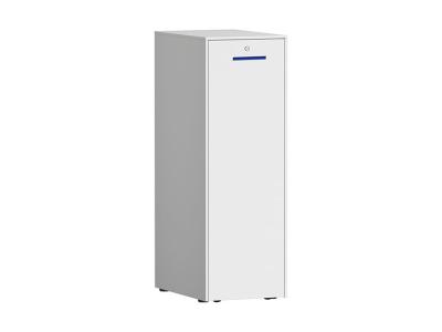 China 12mm Edge Tower Office Steel Cabinet Blue Handle White Body for sale
