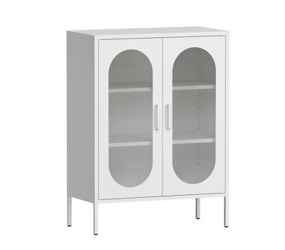 China OEM ODM Swing Glass Door Storage Cabinet With 4 Adjustable Foot for sale